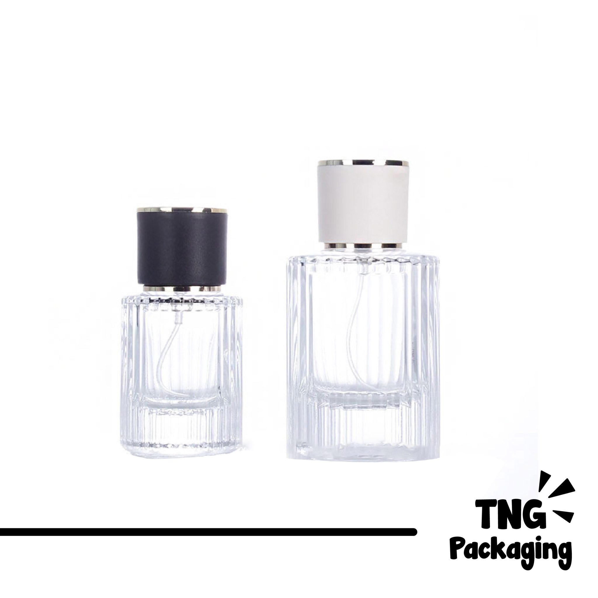 Botol Parfume Kaca Hitam Putih - 30ml 50ml - TNG Packaging : Kemasan ...