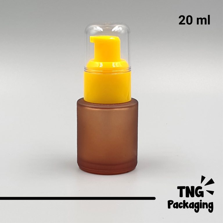 Botol Pump Kuning Kaca Coklat - 20ml - TNG Packaging : Kemasan skincare ...