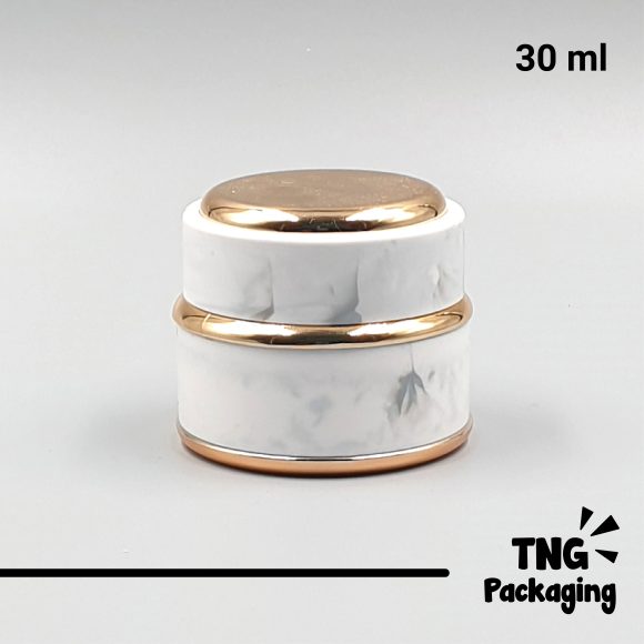 Pot Cream Marble Putih - 30ml - TNG Packaging : Kemasan skincare, Wadah ...
