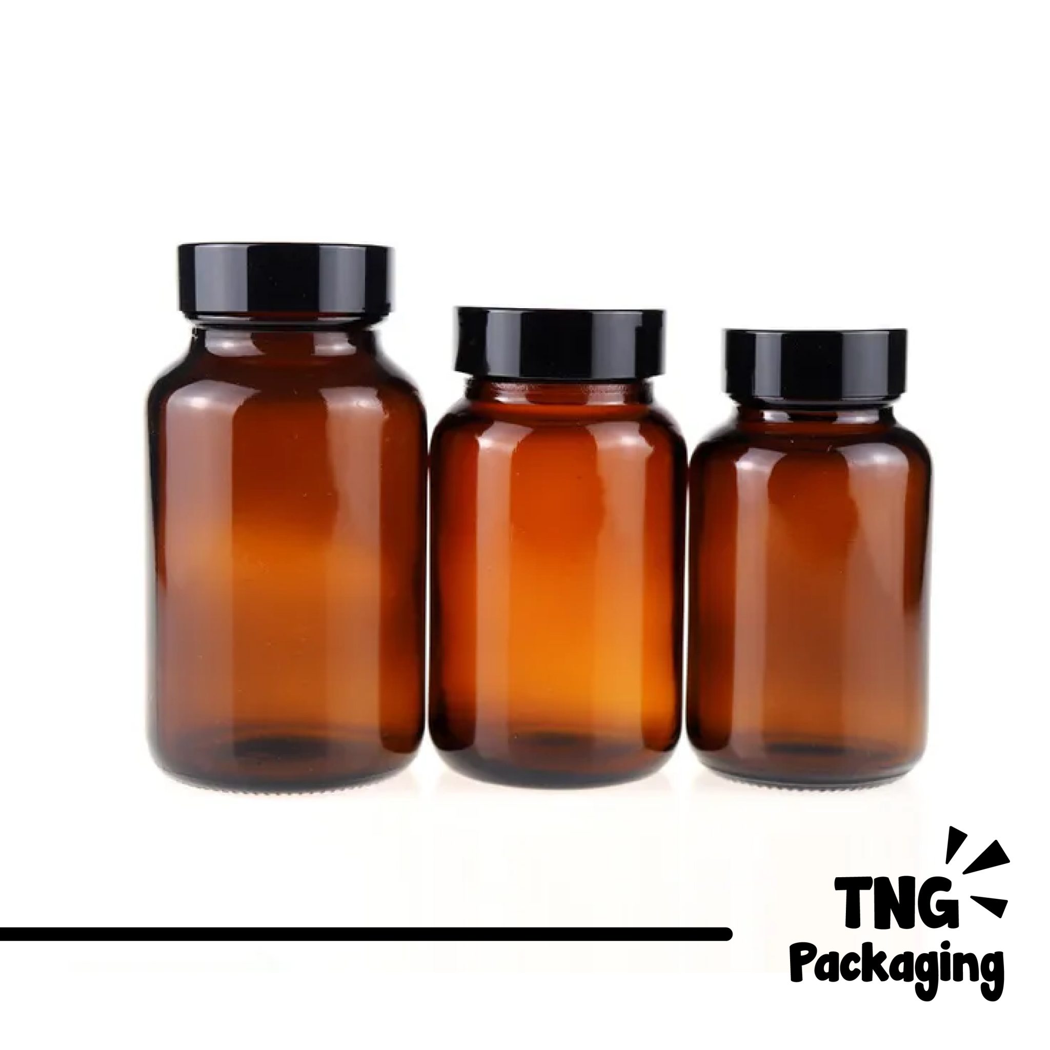 Botol Kaca Amber - 60ml 100ml 120ml 200ml - TNG Packaging : Kemasan ...
