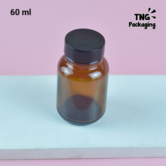 Botol Kaca Amber - 60ml 100ml 120ml 200ml - TNG Packaging : Kemasan ...