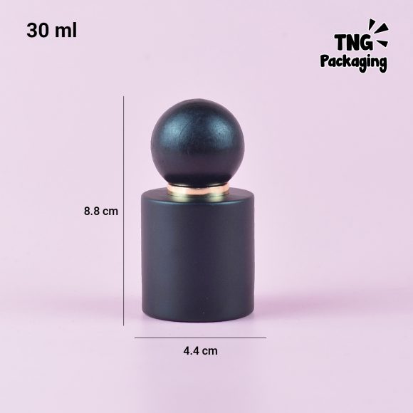 [PRESS] Botol Parfum Tabung Tutup Kayu Hitam - 30 ml - TNG Packaging ...