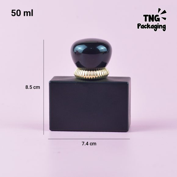 [SEMI PRESS] Botol Parfum Kotak Hitam Aksen Gold - 50 ml - TNG ...