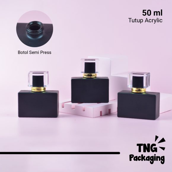 [SEMI PRESS] Botol Parfum Kotak Hitam Tutup Acrylic - 50 ml - TNG ...