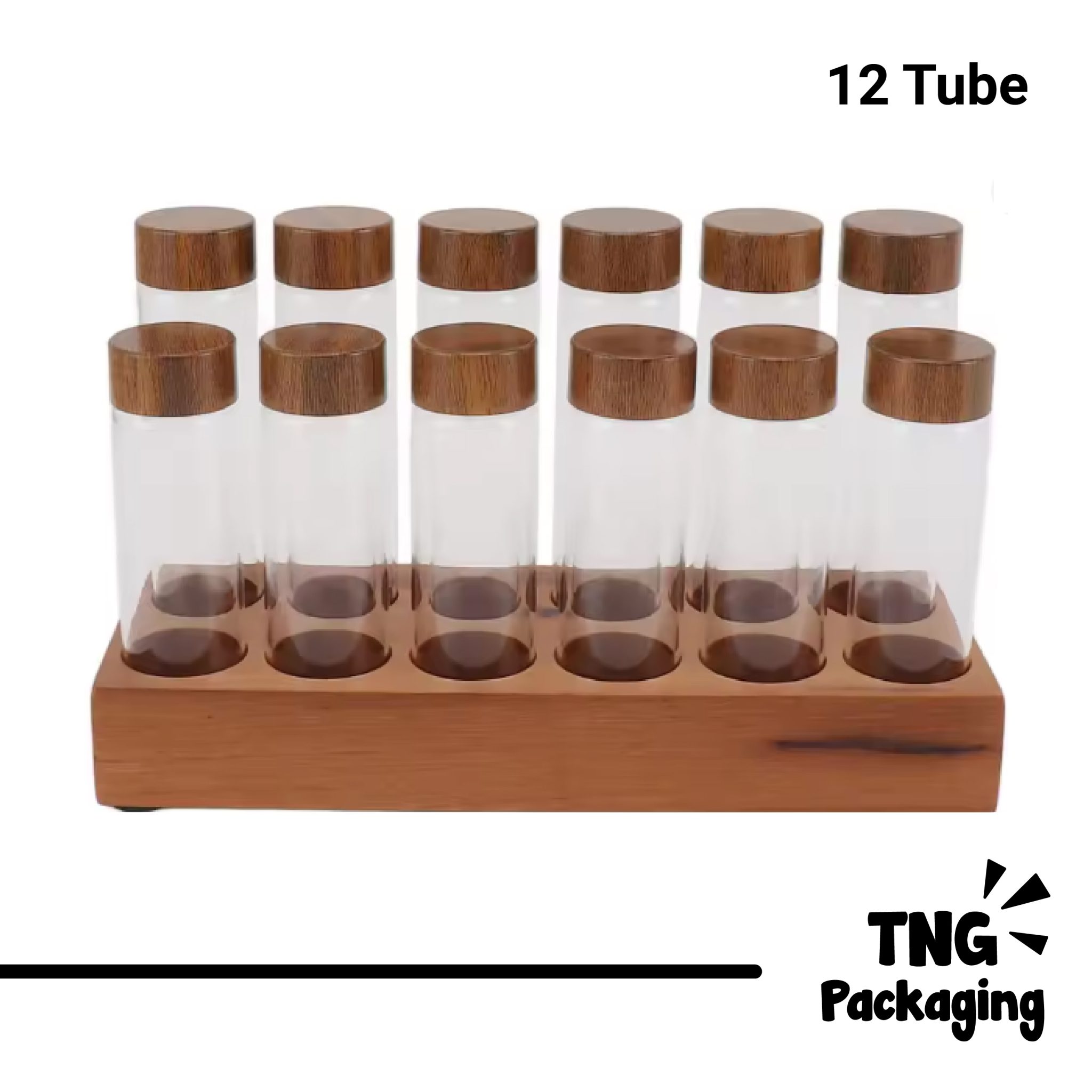 Tabung Kaca Rak Kayu 12 Tabung - TNG Packaging : Kemasan skincare ...