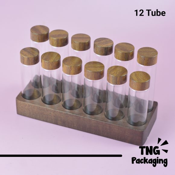 Tabung Kaca Rak Kayu 12 Tabung - TNG Packaging : Kemasan skincare ...