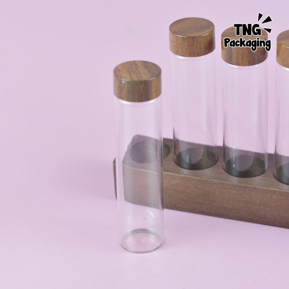 Tabung Kaca Rak Kayu 6 Tabung Tinggi - TNG Packaging : Kemasan skincare ...
