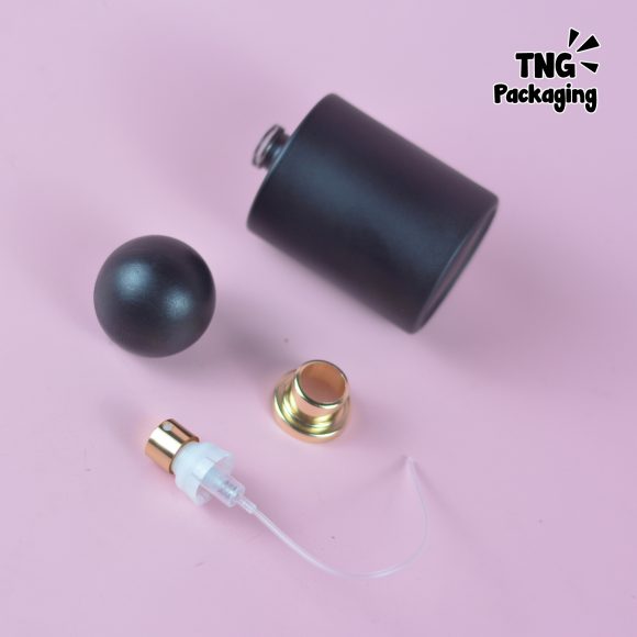 [SEMI PRESS] Botol Parfum Hitam Tutup Kayu - 50 ml - TNG Packaging ...