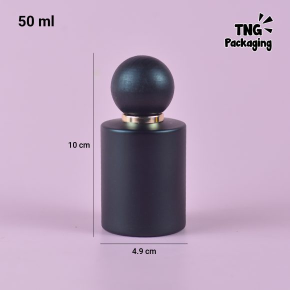 [SEMI PRESS] Botol Parfum Hitam Tutup Kayu - 50 ml - TNG Packaging ...