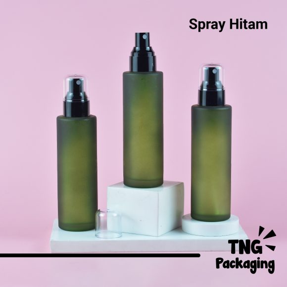 Botol Kaca Hijau Spray Hitam Bening - 100 ml - TNG Packaging : Kemasan ...