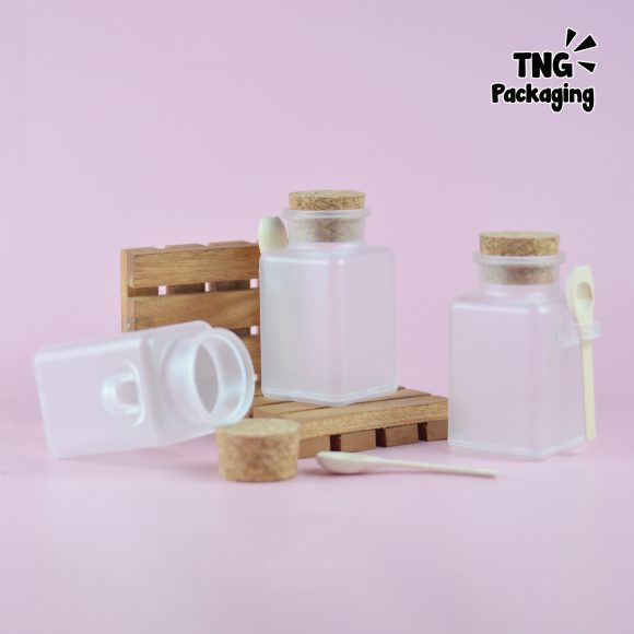 Botol Acrylic Kotak + Sendok - 100 ml 200 ml - TNG Packaging : Kemasan ...
