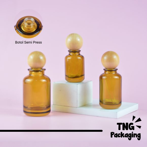 [SEMI PRESS] Botol Parfum Coklat Tutup Kayu - 30 ml 50 ml 100 ml - TNG ...