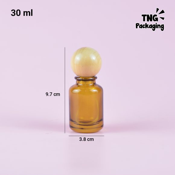[SEMI PRESS] Botol Parfum Coklat Tutup Kayu - 30 ml 50 ml 100 ml - TNG ...